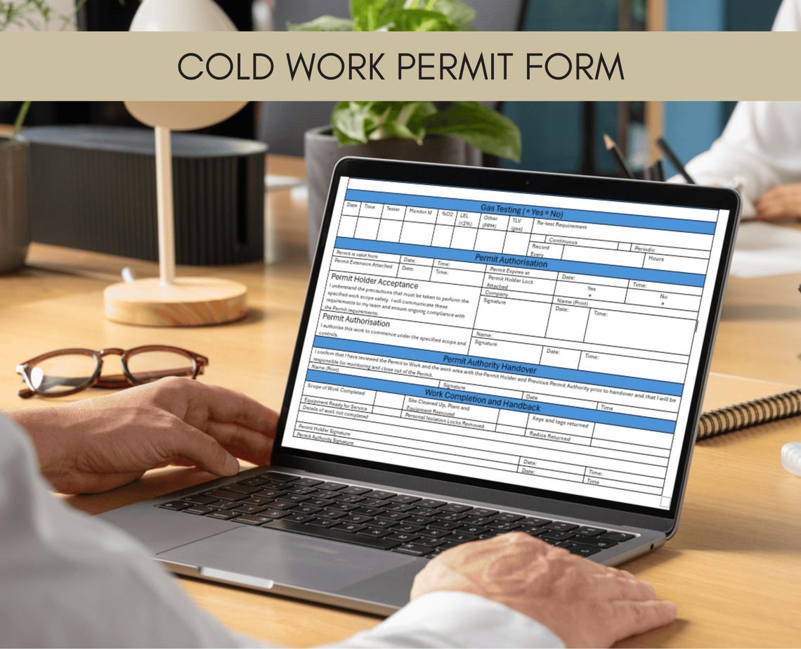 Cold Work Permit Form: Workplace Safety Template (word Document) - Etsy
