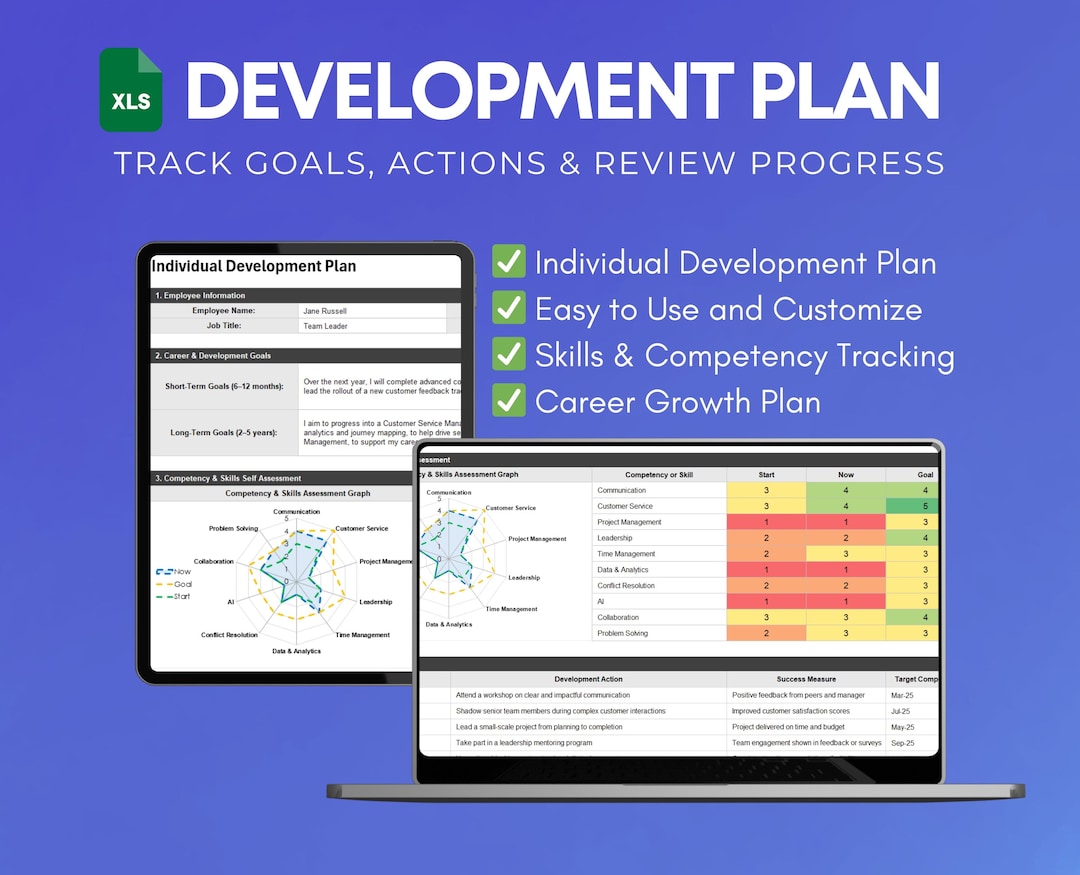 Individual Development Plan Excel Template | Skills Training & Career ...
