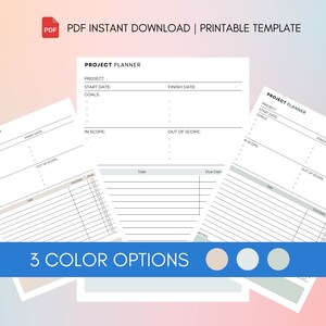 Project Planner Template, Project Management Document PDF Download ...