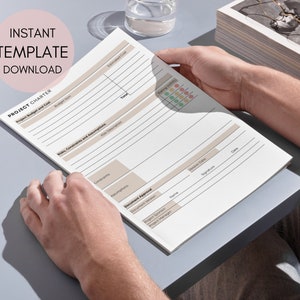 Project Charter Template | A4 Project Management Template | Project ...