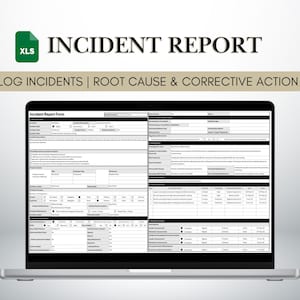 Safety Incident Report Form: Excel Template (digital Download) - Etsy