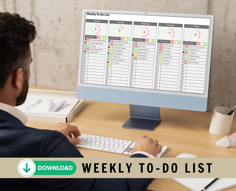 Weekly To-do List Excel Template With Checkboxes, Daily Planner, Priority Action Tracker, Task ...
