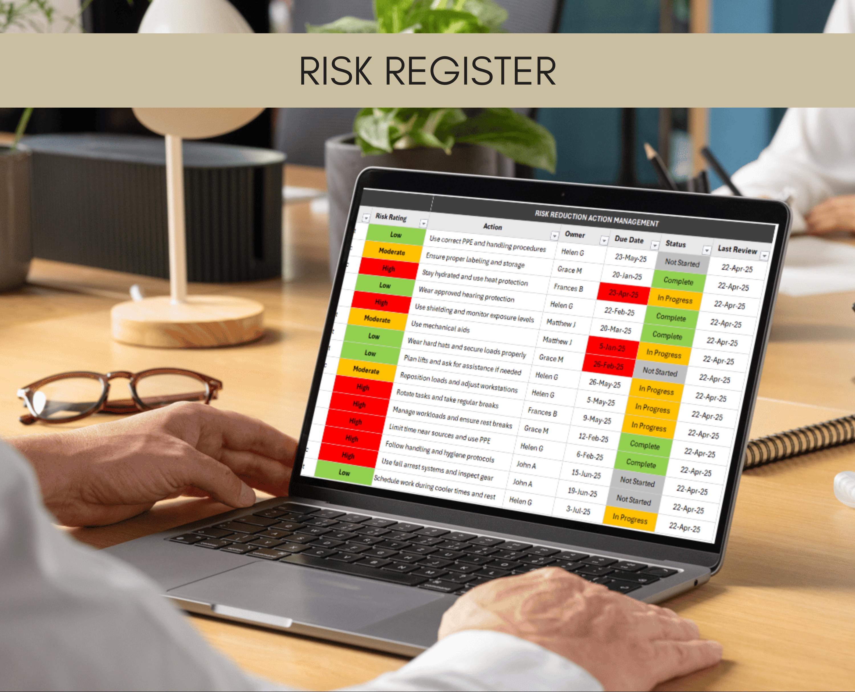 Risk Register | Excel Risk Register | Action Tracking | Project Risk ...