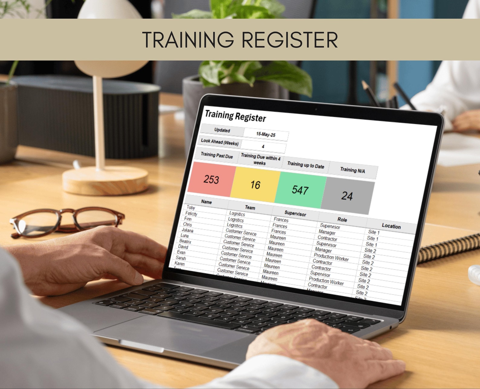 Training Register Excel Template | Employee Training Tracker | Staff ...