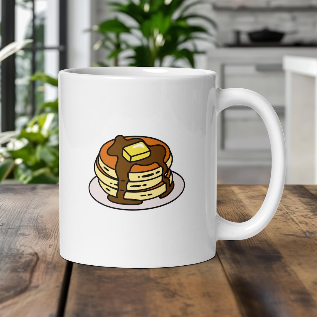 Pancakes Coffee Mug: Breakfast Lover Gift, Glossy White Ceramic - Etsy
