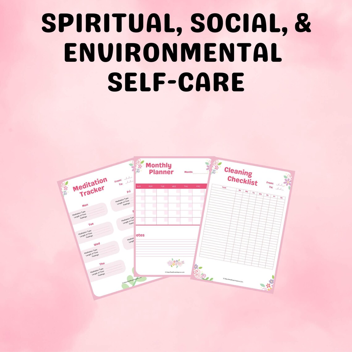 Self Care Planner Printable | Printable Self Care Bundle | Wellness ...