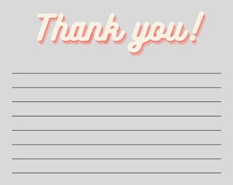 Lines Thank You Card - Etsy
