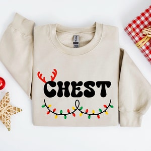 Chest and Nuts Sweatshirt, Couples Christmas Sweatshirt, Matching ...