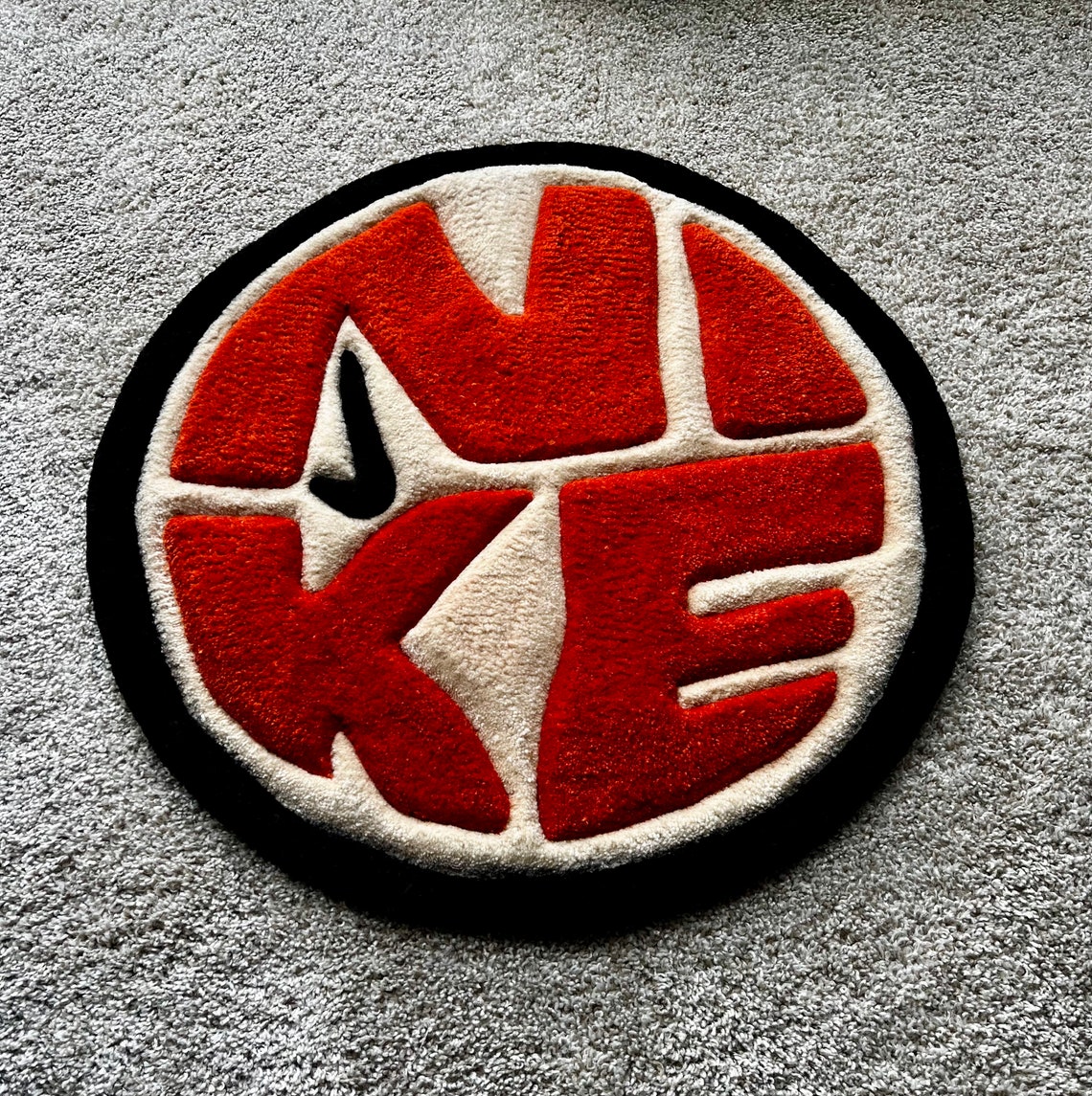 Nike Inspired Circle Accent Rug - Etsy