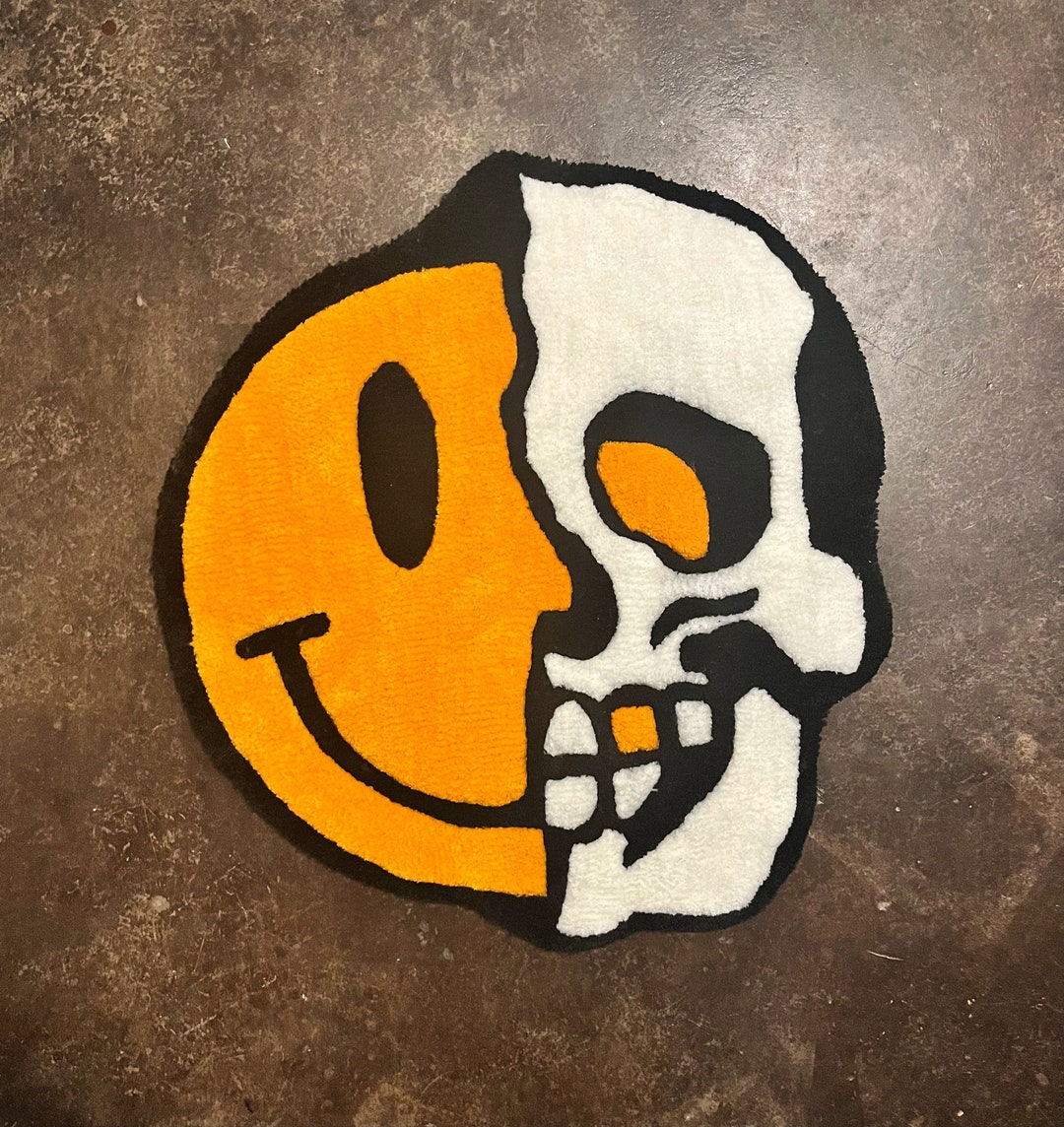 Homemade Tufted Skull Rug Smiley Face Rug - Etsy