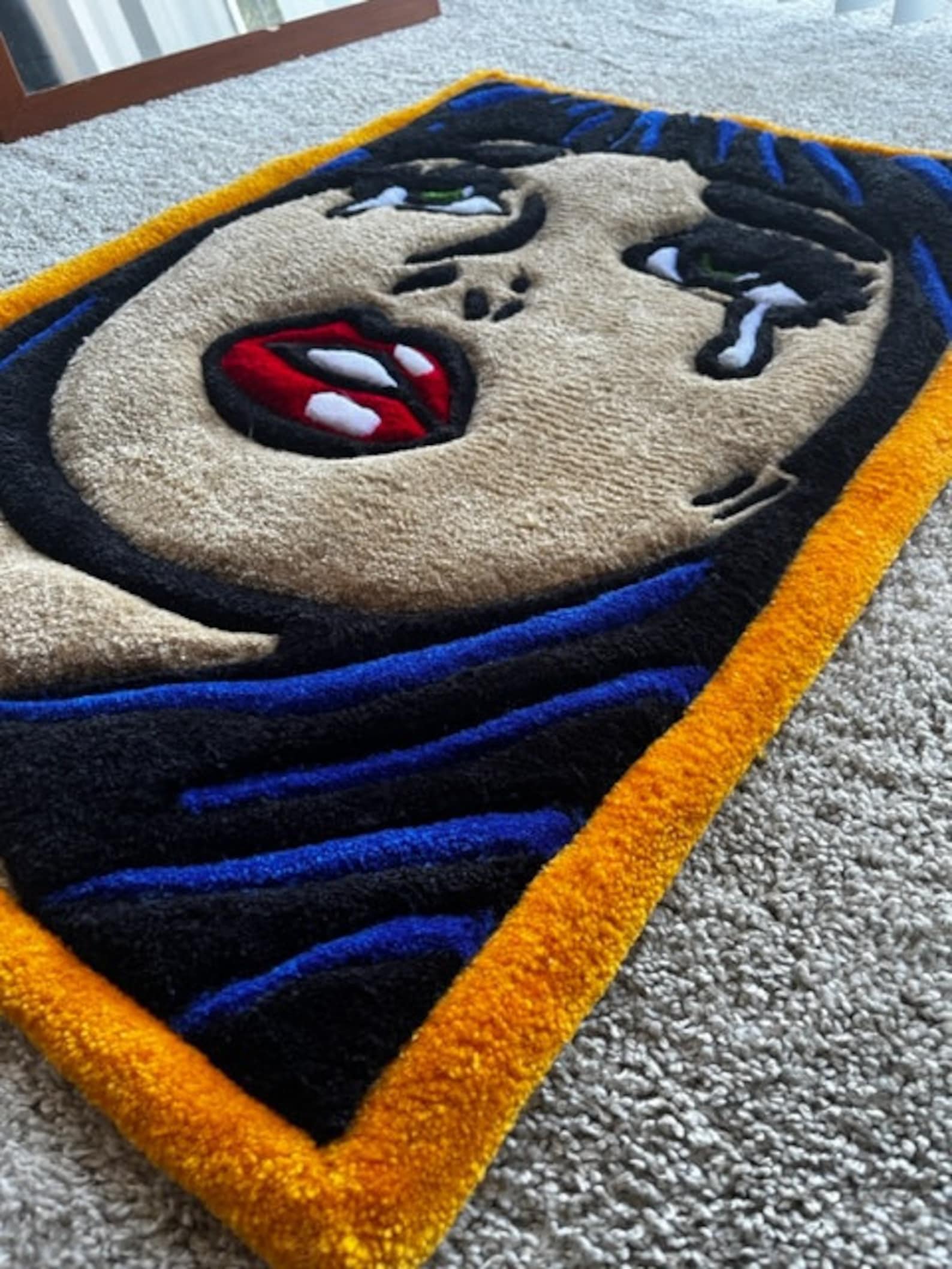 Pop Art Crying Damsel in Distress Tufted Rug | Cartoon-inspired Rug ...
