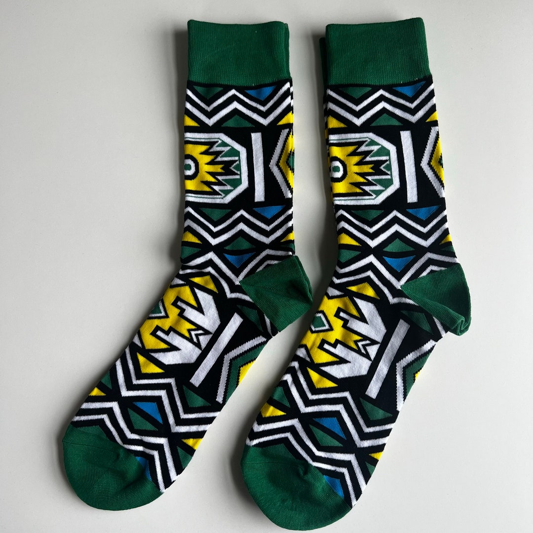 SMC African Print Socks Emerald Ndebele - Etsy