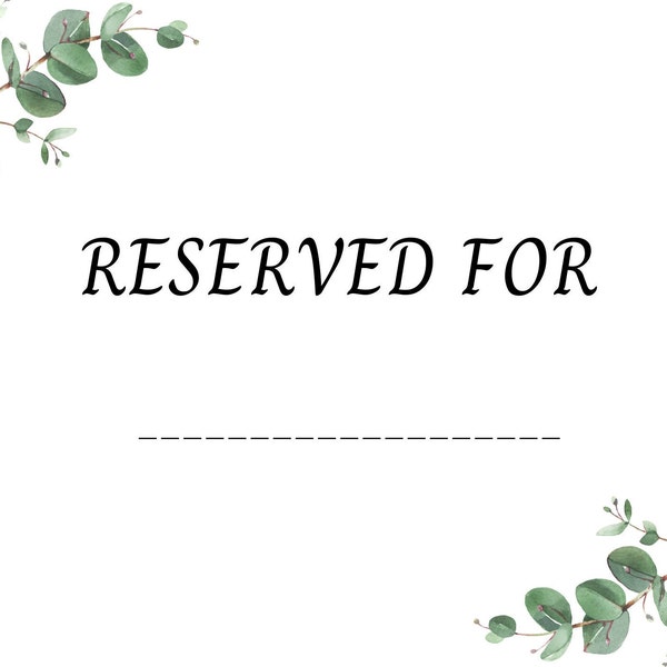 Reserved Sign - Etsy