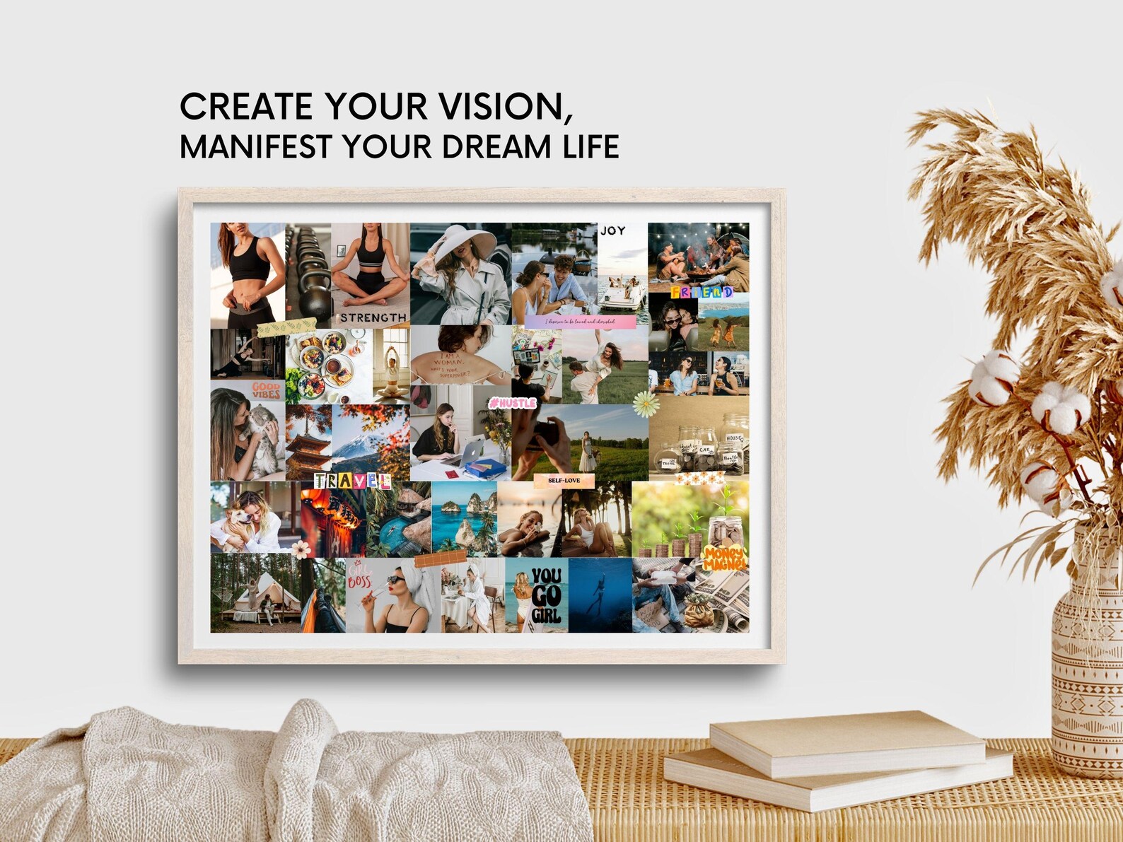 2025 Vision Board, Vision Board Printables, Dream Board Mood Board for ...
