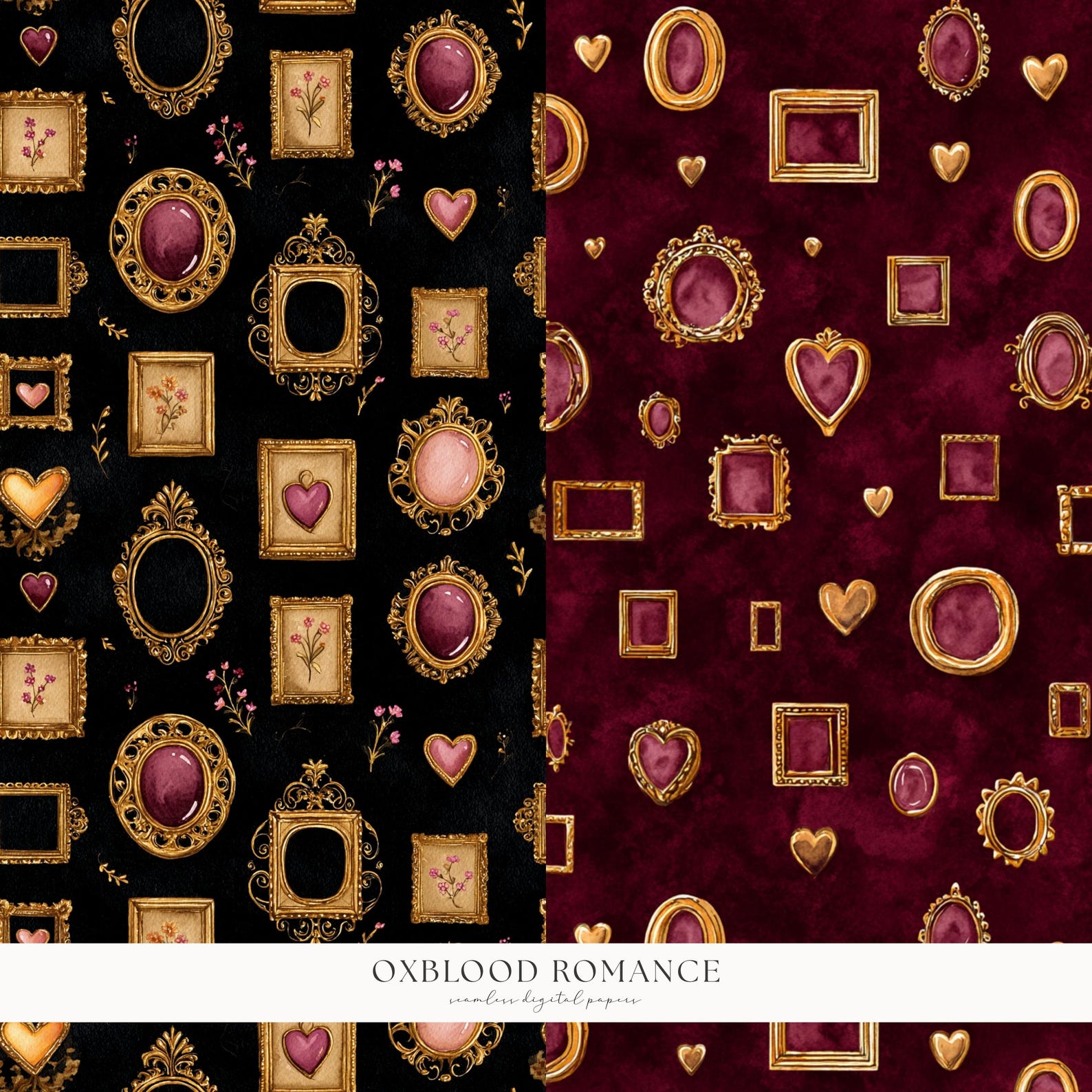 Victorian Digital Papers Valentine Seamless Patterns Digital Paper ...