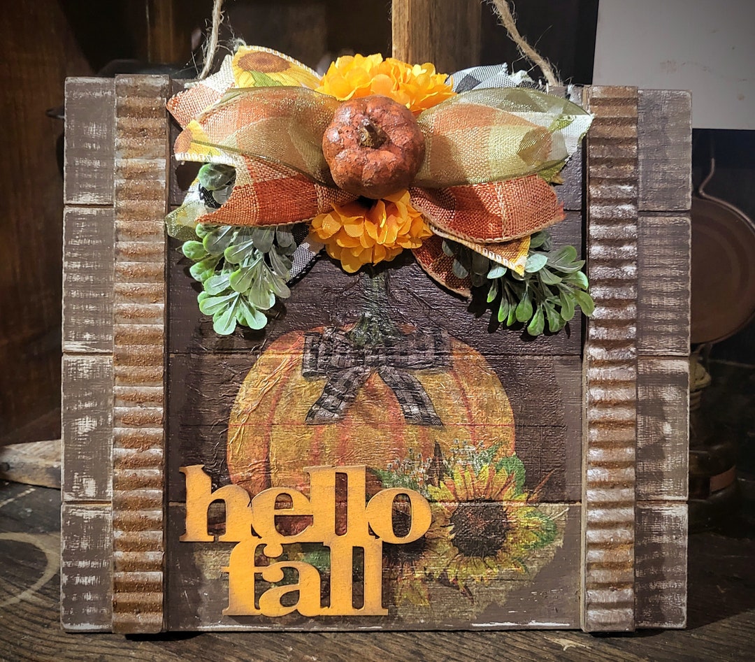 Hello Fall Hanging Sign - Etsy