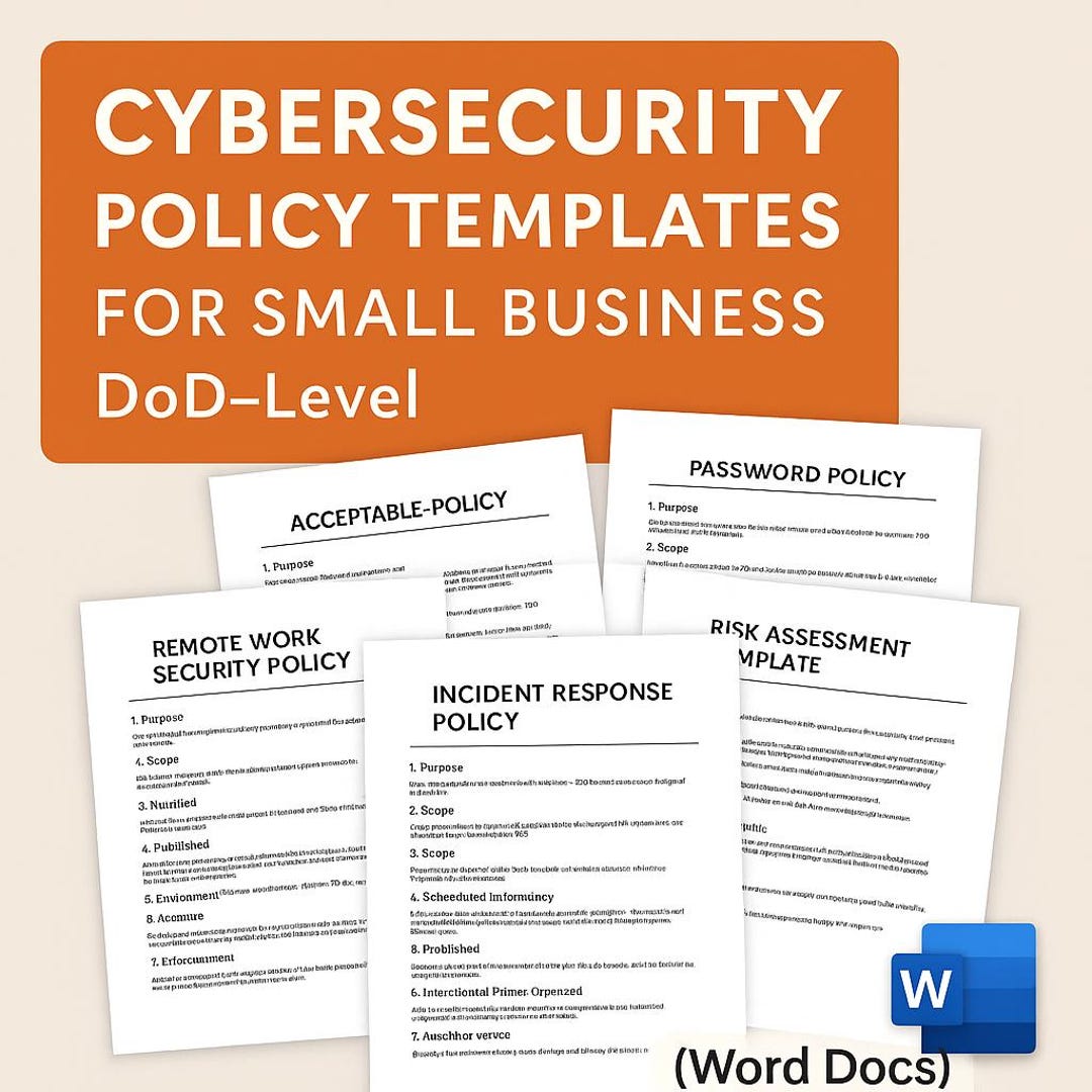 Cybersecurity Policy Templates for Small Business Dod-level AUP ...