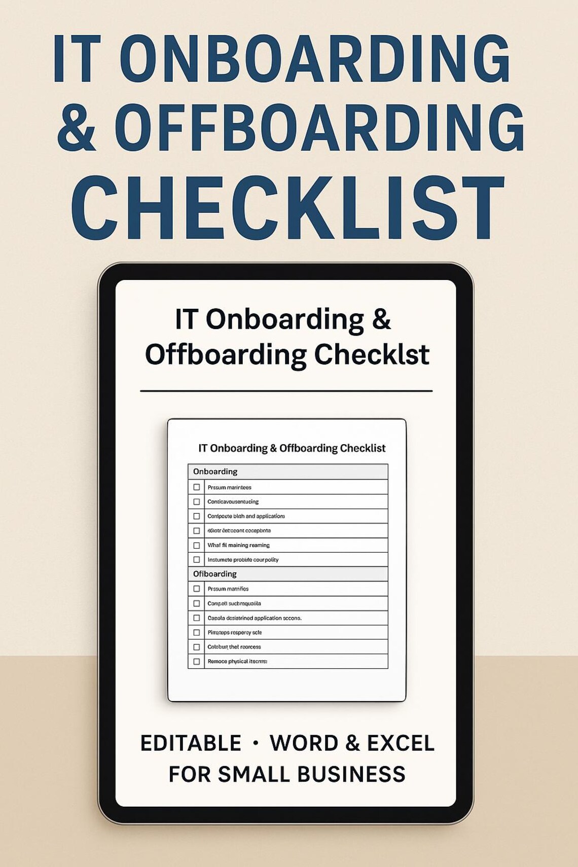 IT Onboarding & Offboarding Checklist - Editable Word Template for ...