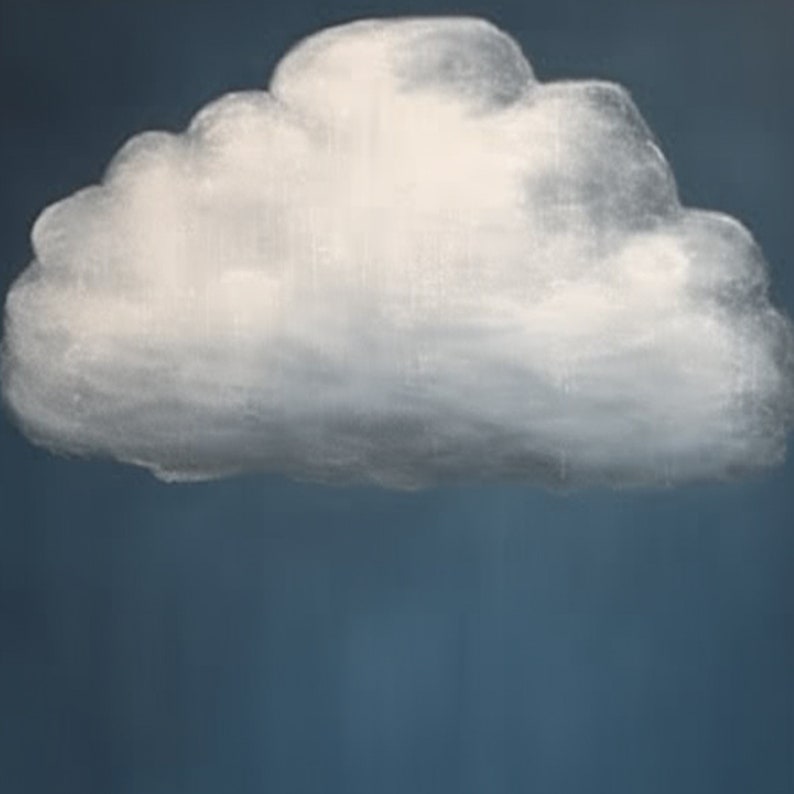 Original White Cloud Abstract Painting,white Cloud Wall Art,blue Sky ...