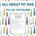 All About Dad Printable / Father's Day Gift / Father's Day ...