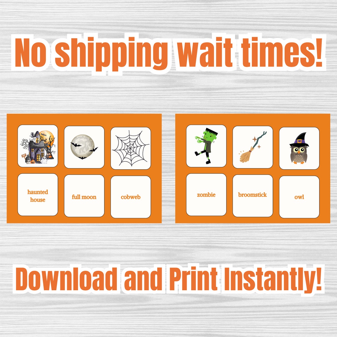 Printable Halloween Matching Cards Set – Fun & Spooky 18-card Game for ...