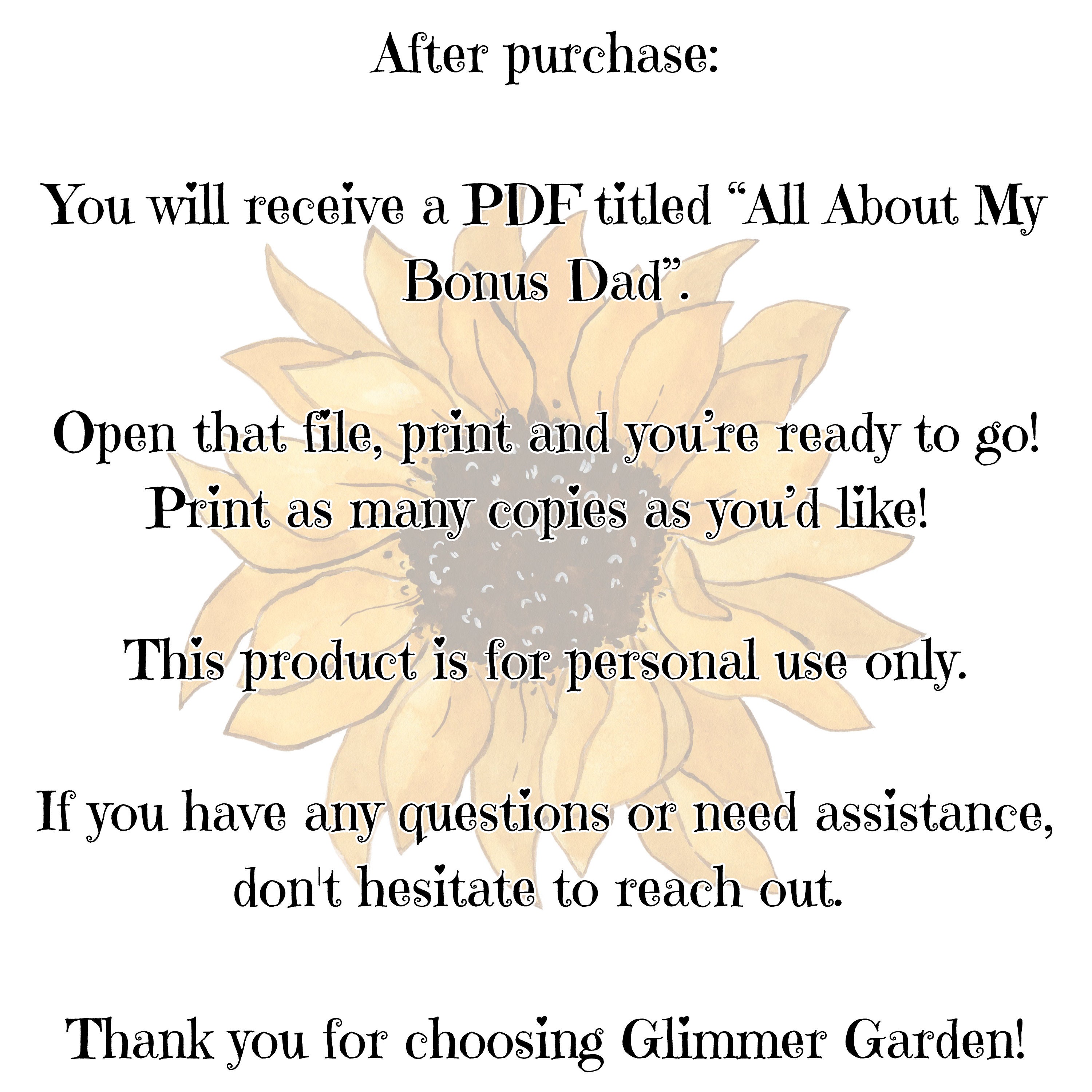 All About Bonus Dad Printable / Father's Day Gift / Father's Day ...