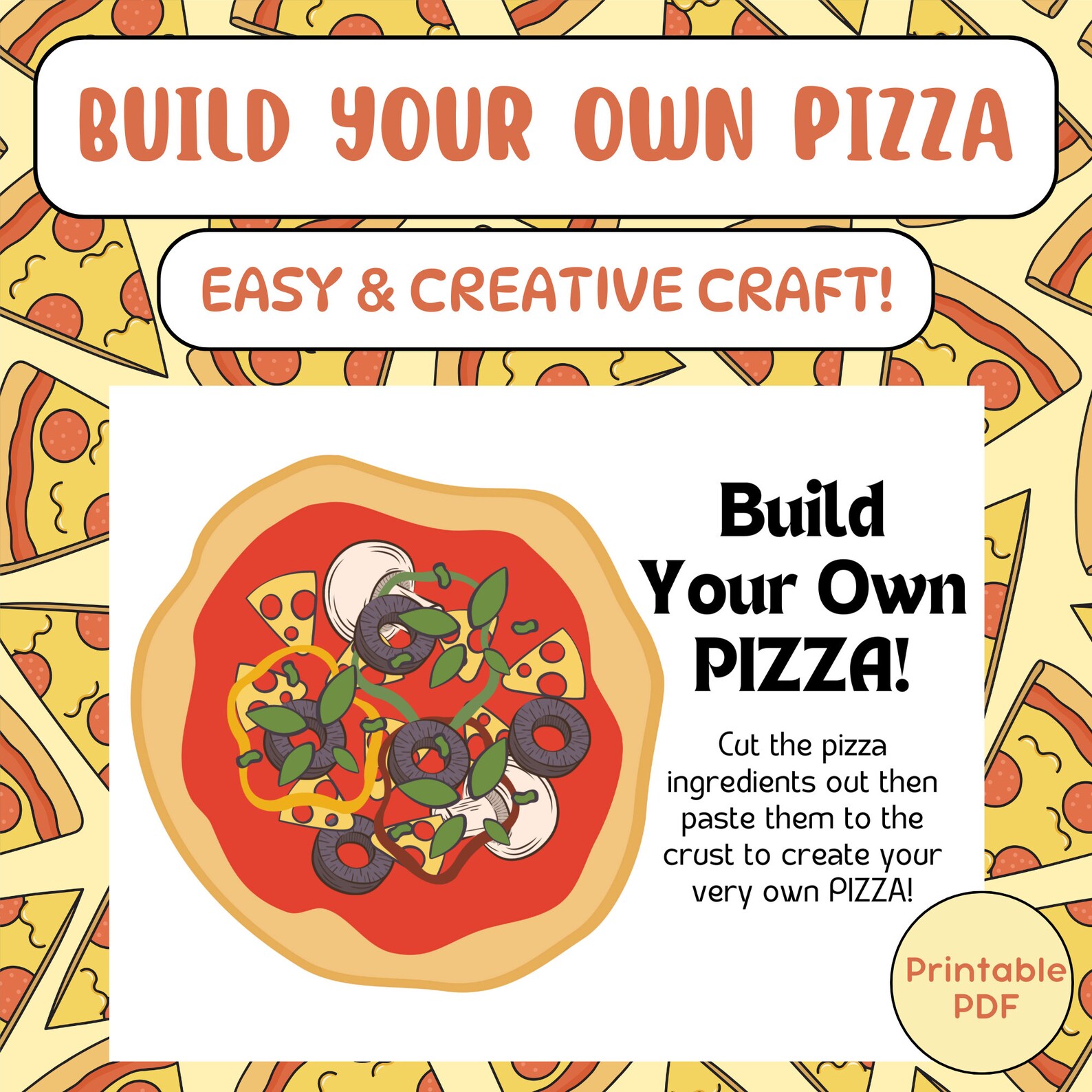Pizza Making Activity: Interactive Printable for Kids (PDF) - Etsy