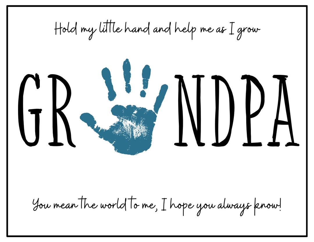Handprint Grandpa Printable / Father's Day Gift / Father's Day Art ...