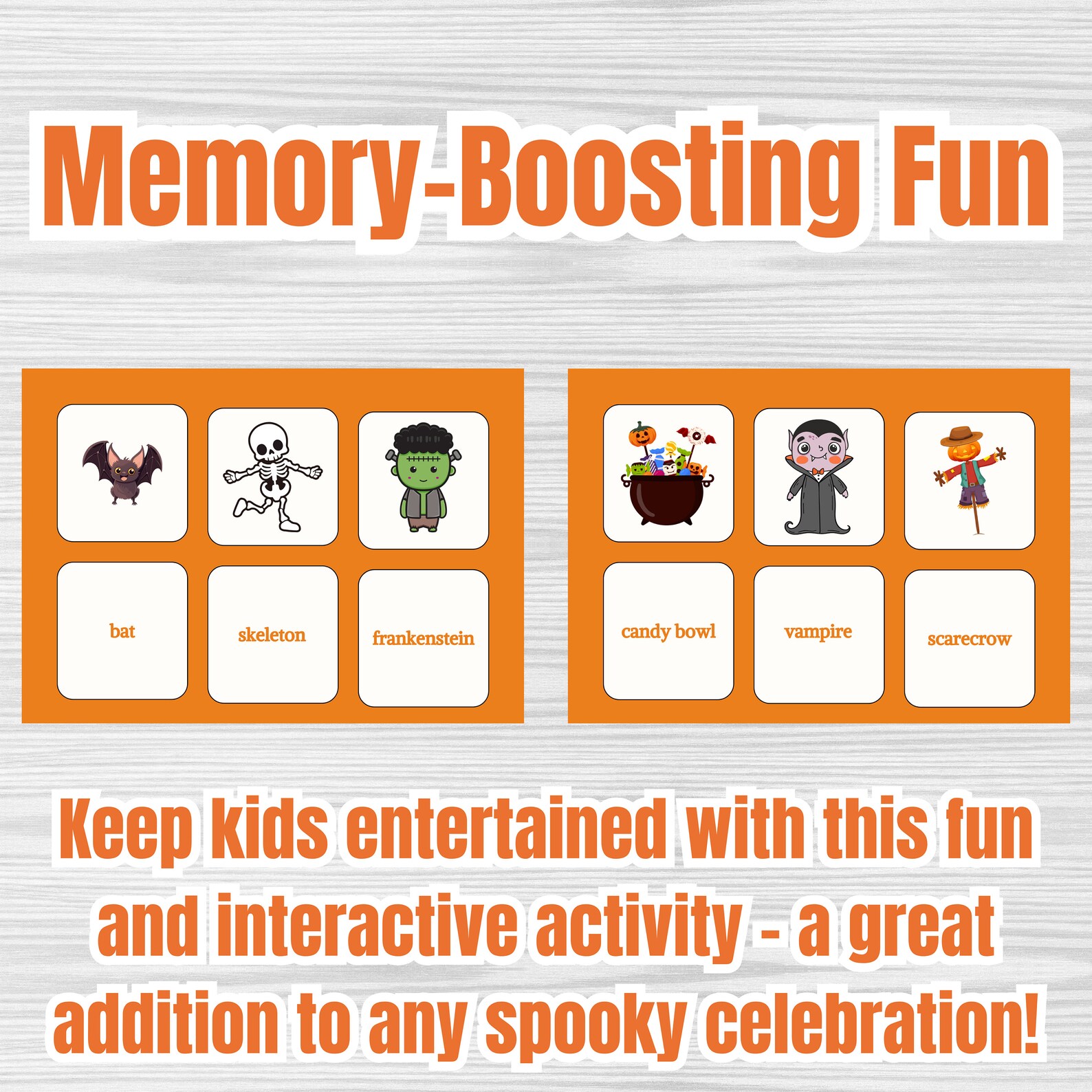 Printable Halloween Matching Cards Set – Fun & Spooky 18-card Game for ...