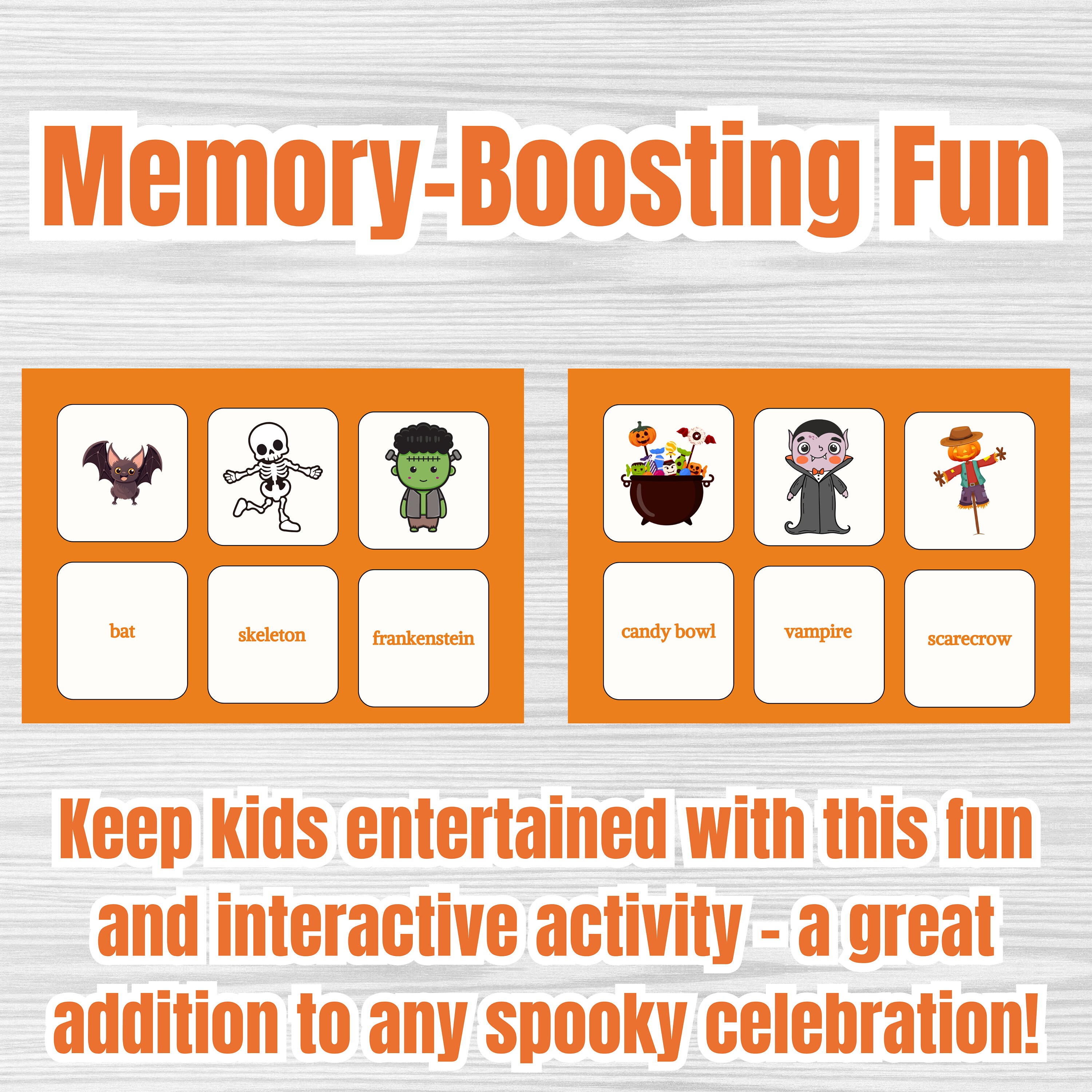 Printable Halloween Matching Cards Set – Fun & Spooky 18-card Game for ...