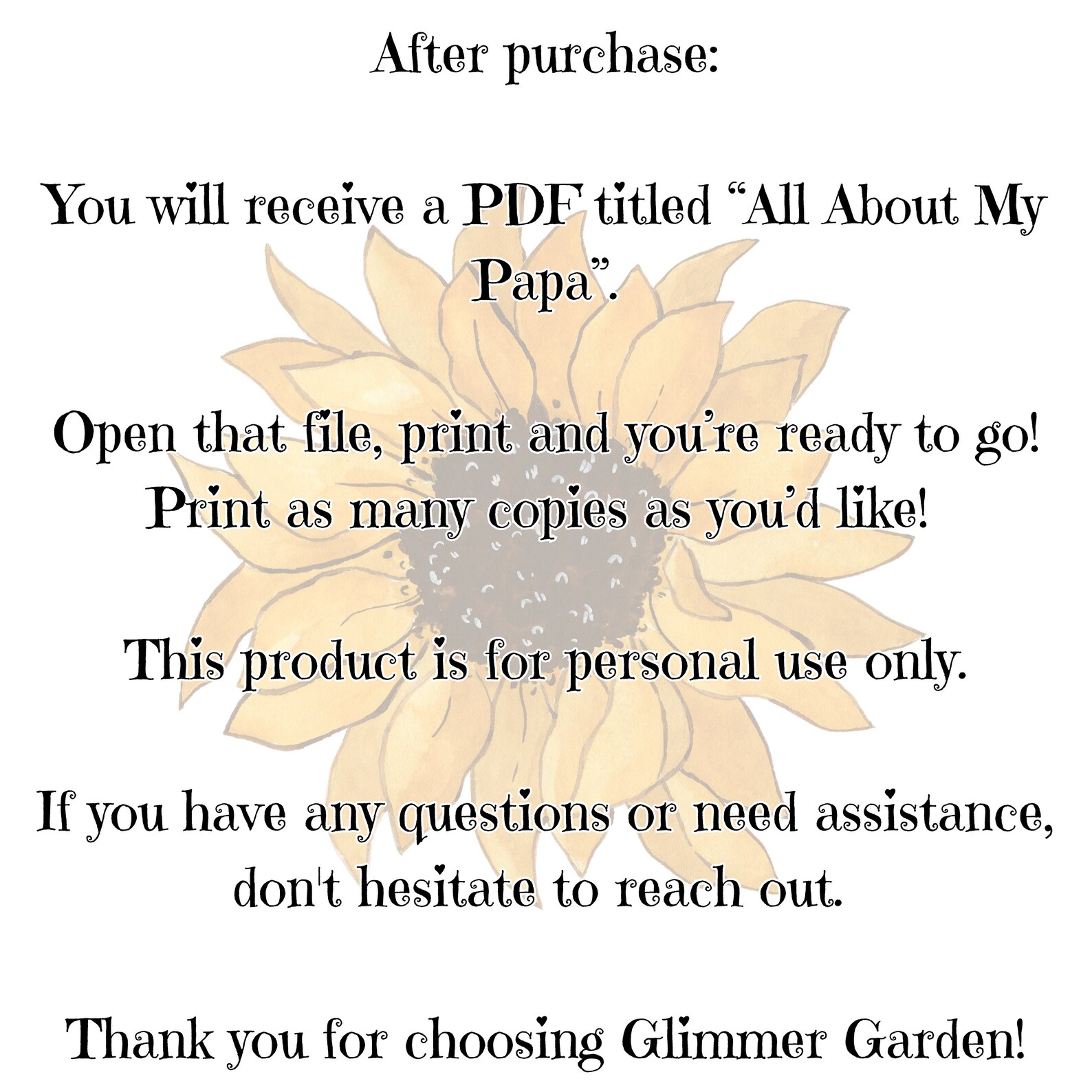 All About Papa Printable: Father's Day Questionnaire (PDF) - Etsy