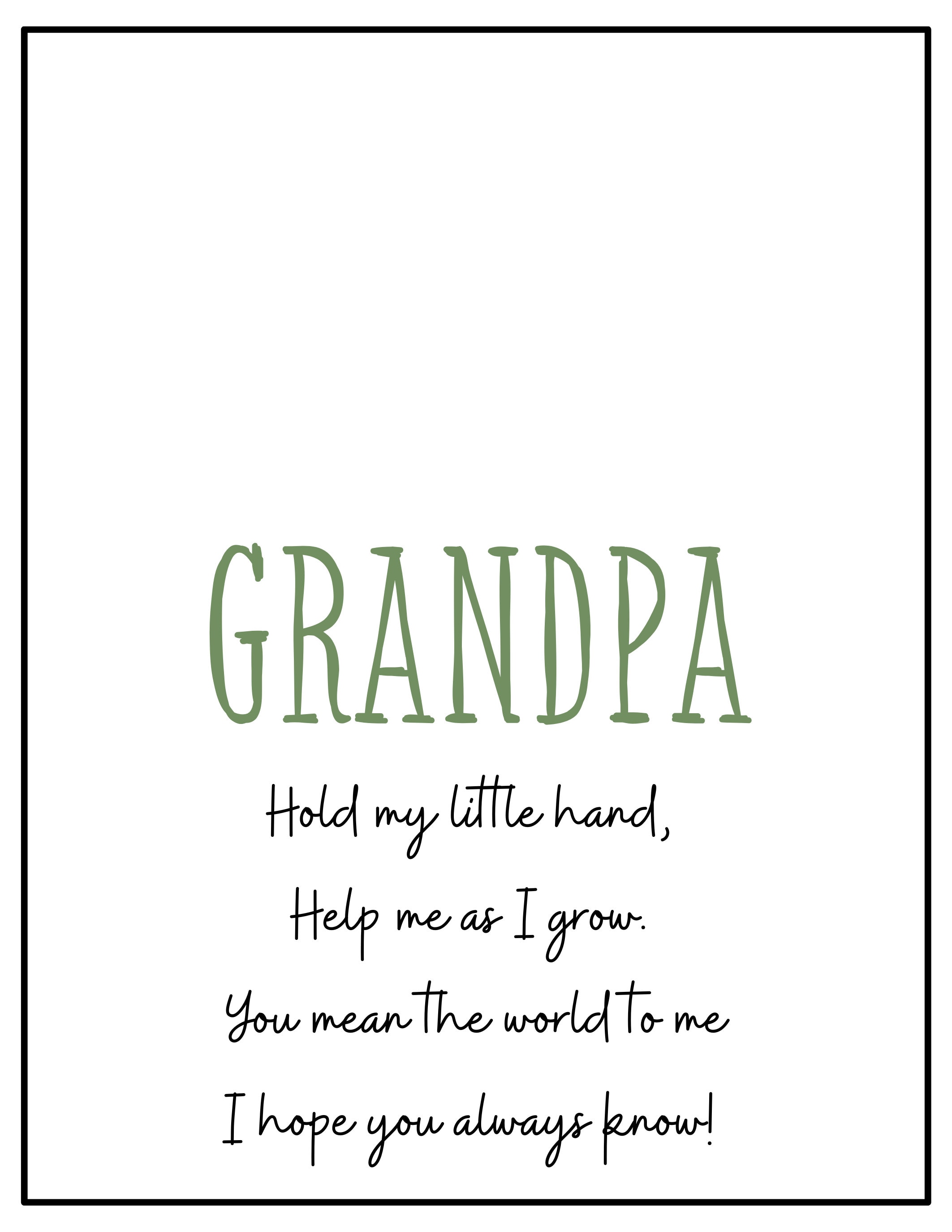 Handprint Grandpa Printable / Father's Day Gift / Father's Day Art ...