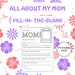 All About Mom Questionnaire Printable: Mother's Day Gift (PDF) - Etsy