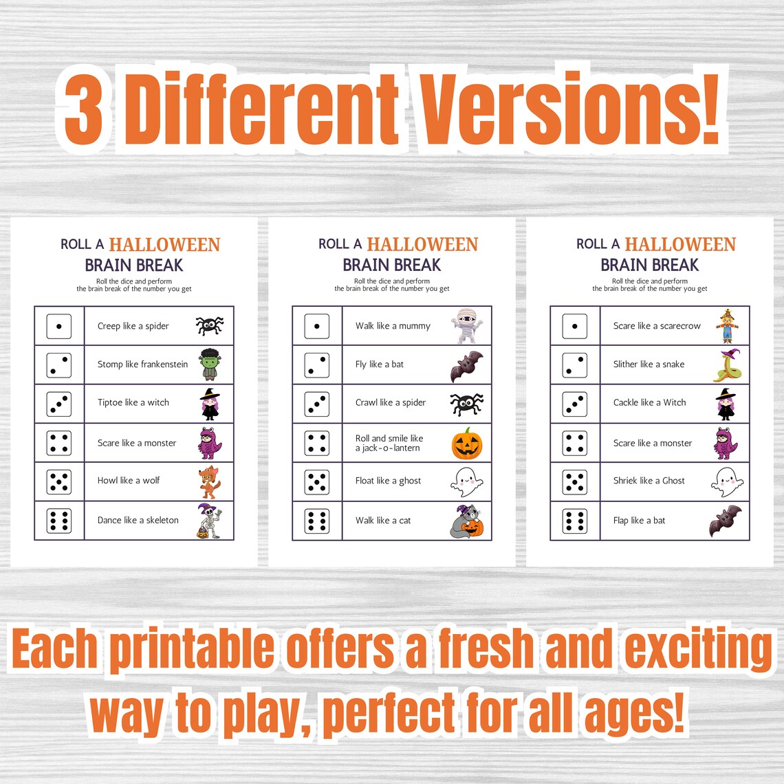 Halloween Roll the Dice Adventure: 3 Unique Printables for Spooky Fun ...