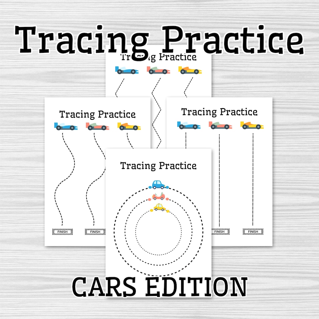 Preschool Cars Tracing Worksheets - Printable Tracing Pages Ages 3-5 ...