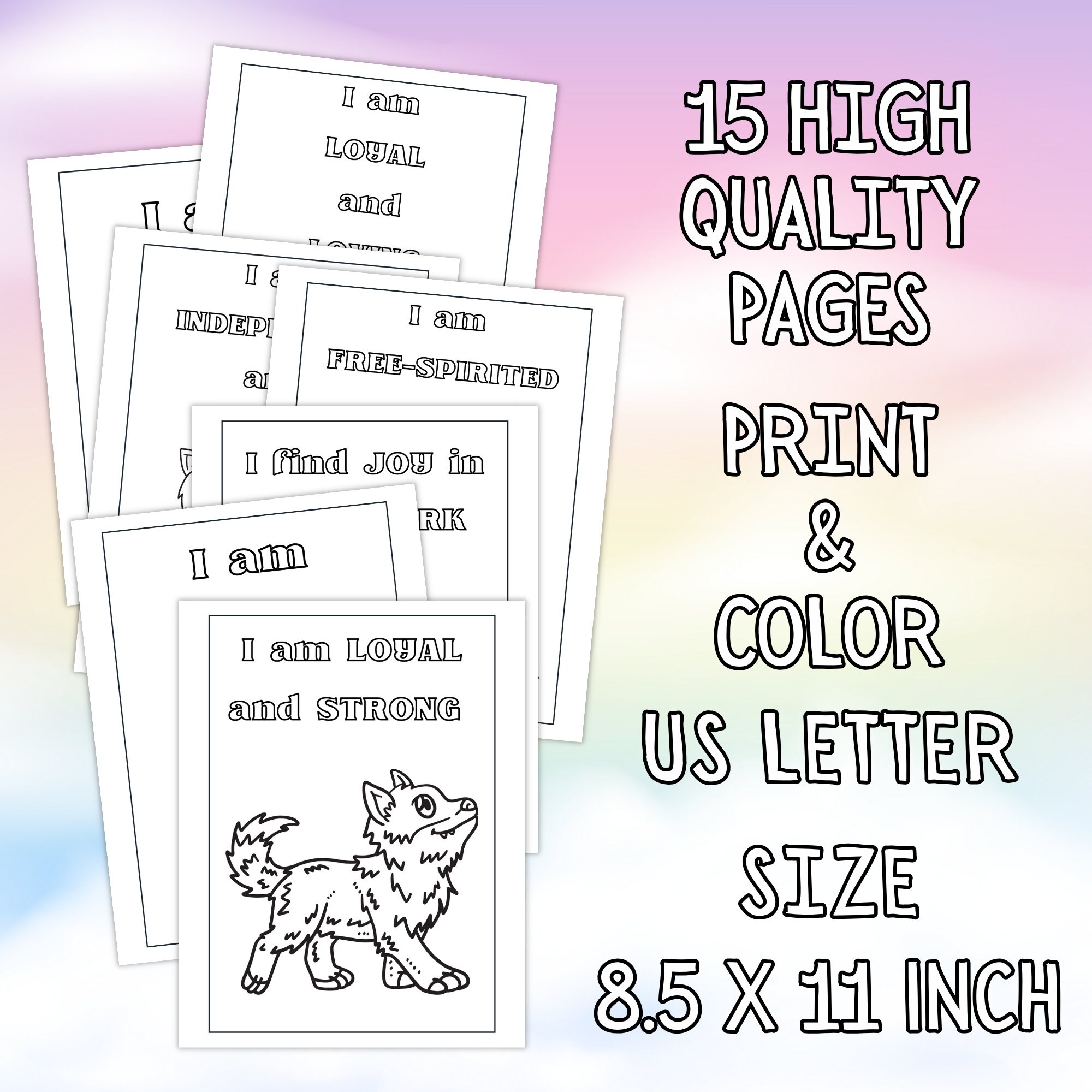 Positive Affirmation Coloring Sheets - Animal Coloring Pages ...