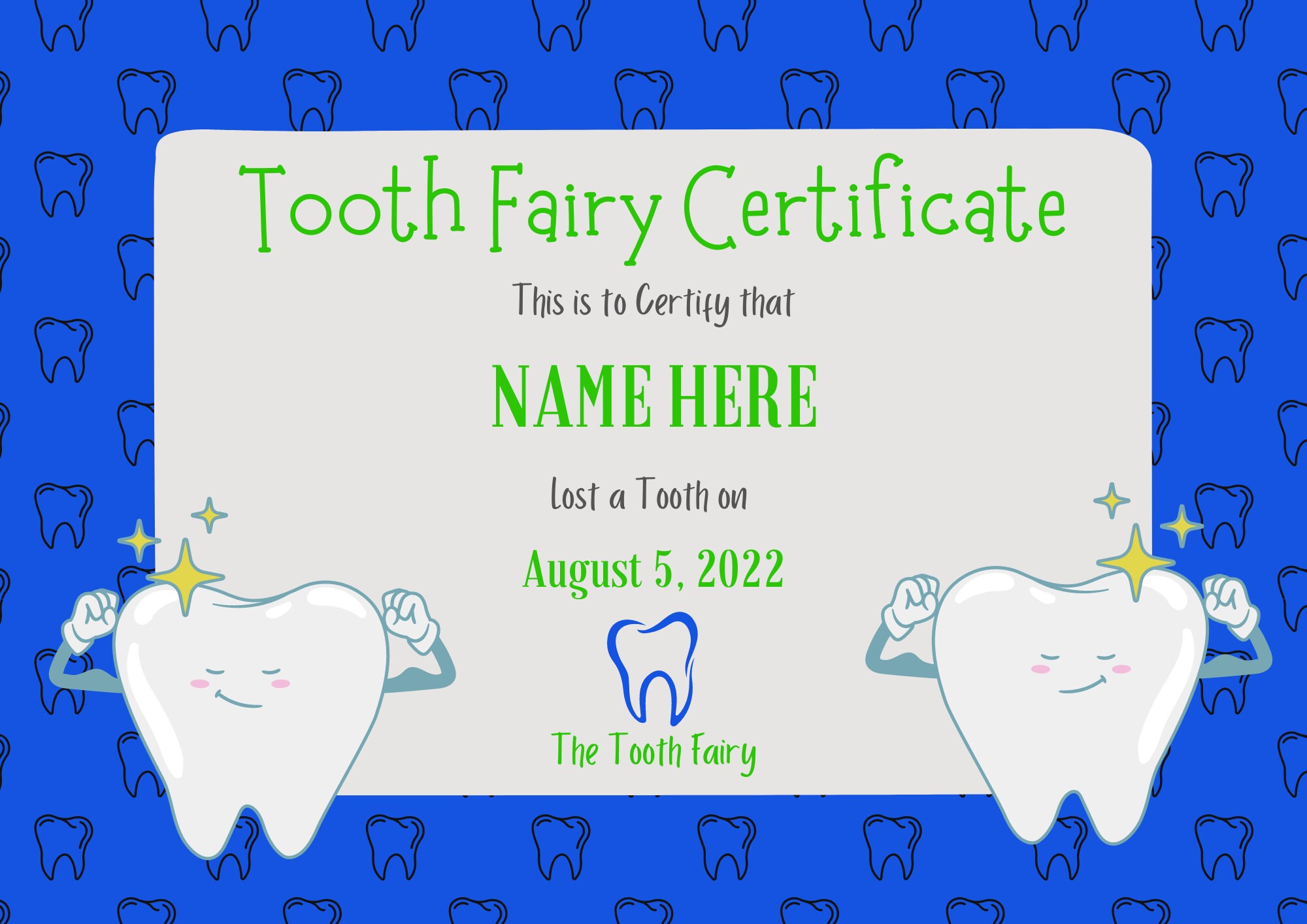 Editable Tooth Fairy Certificate / Digital Download / Tooth Fairy ...