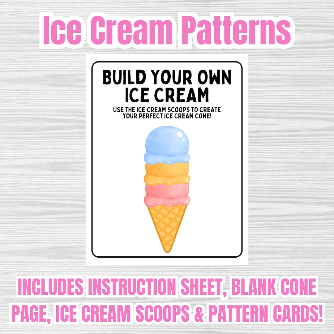 Printable Ice Cream Pattern Building Set – 16 Fun Pattern Cards, 8 ...