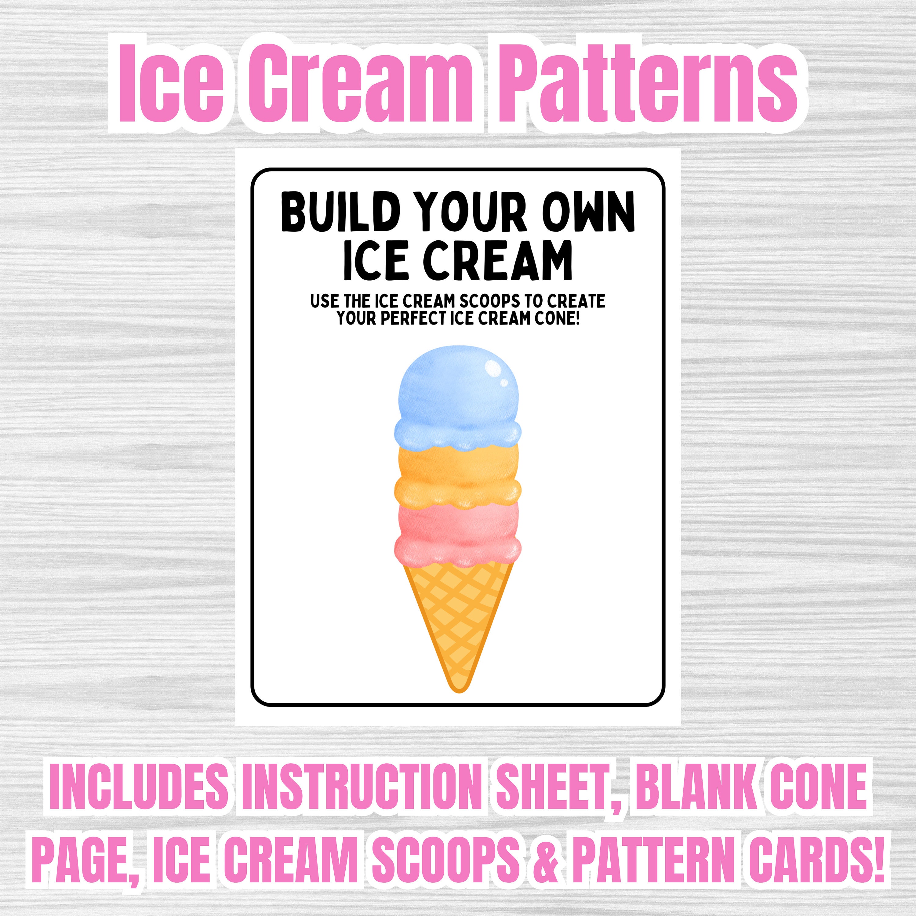 Printable Ice Cream Pattern Building Set – 16 Fun Pattern Cards, 8 ...