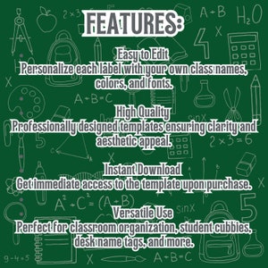 Groovy School Class Name Labels - Editable Canva Template With 8 Unique ...