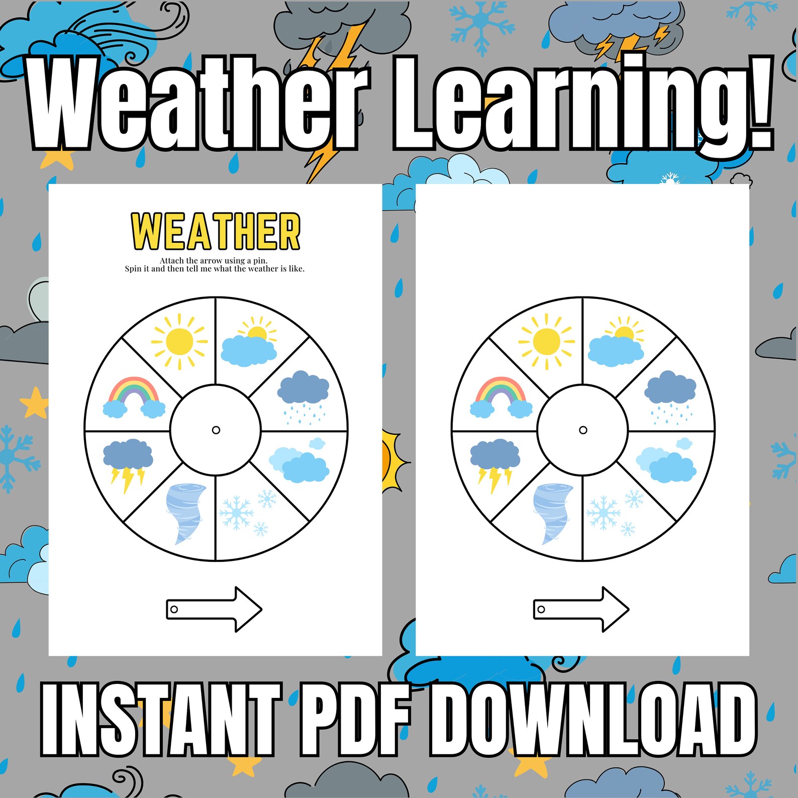 Weather Wheel Activity: DIY Weather Spinner, Classroom Worksheet ...