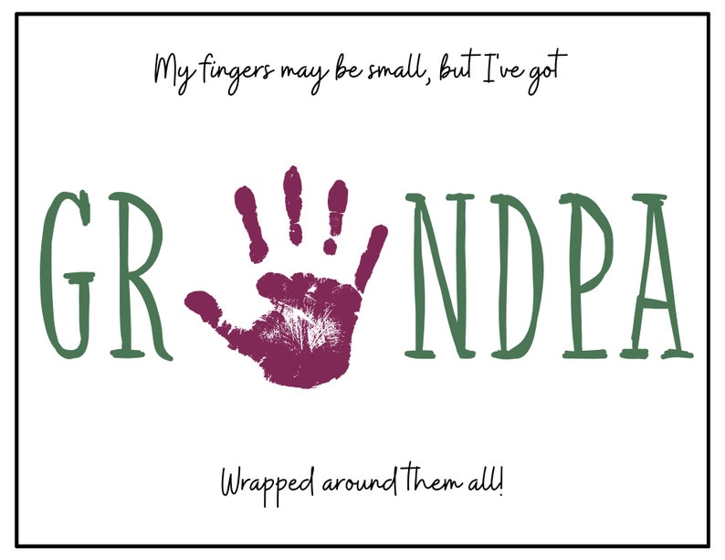 Handprint Grandpa Printable, Father's Day Art (PDF) - Etsy