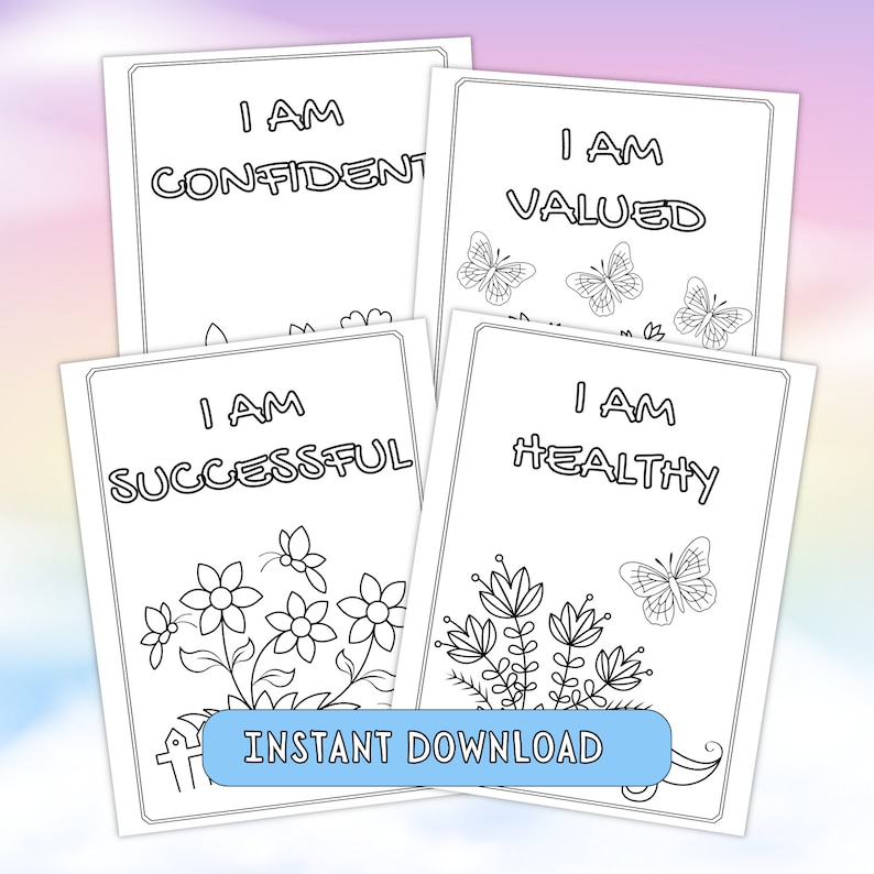 Positive Affirmation Coloring Sheets - Inspirational Coloring Pages ...