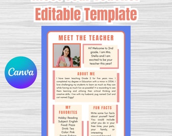 Meet the Teacher Printable Template - Etsy