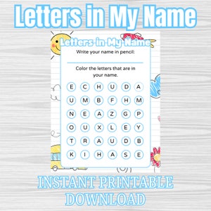 Personalized 'letters in My Name' Worksheet – Fun Letter Hunt ...