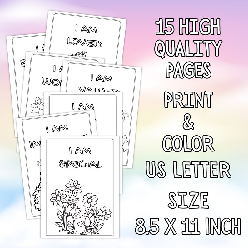 Positive Affirmation Coloring Sheets - Inspirational Coloring Pages ...