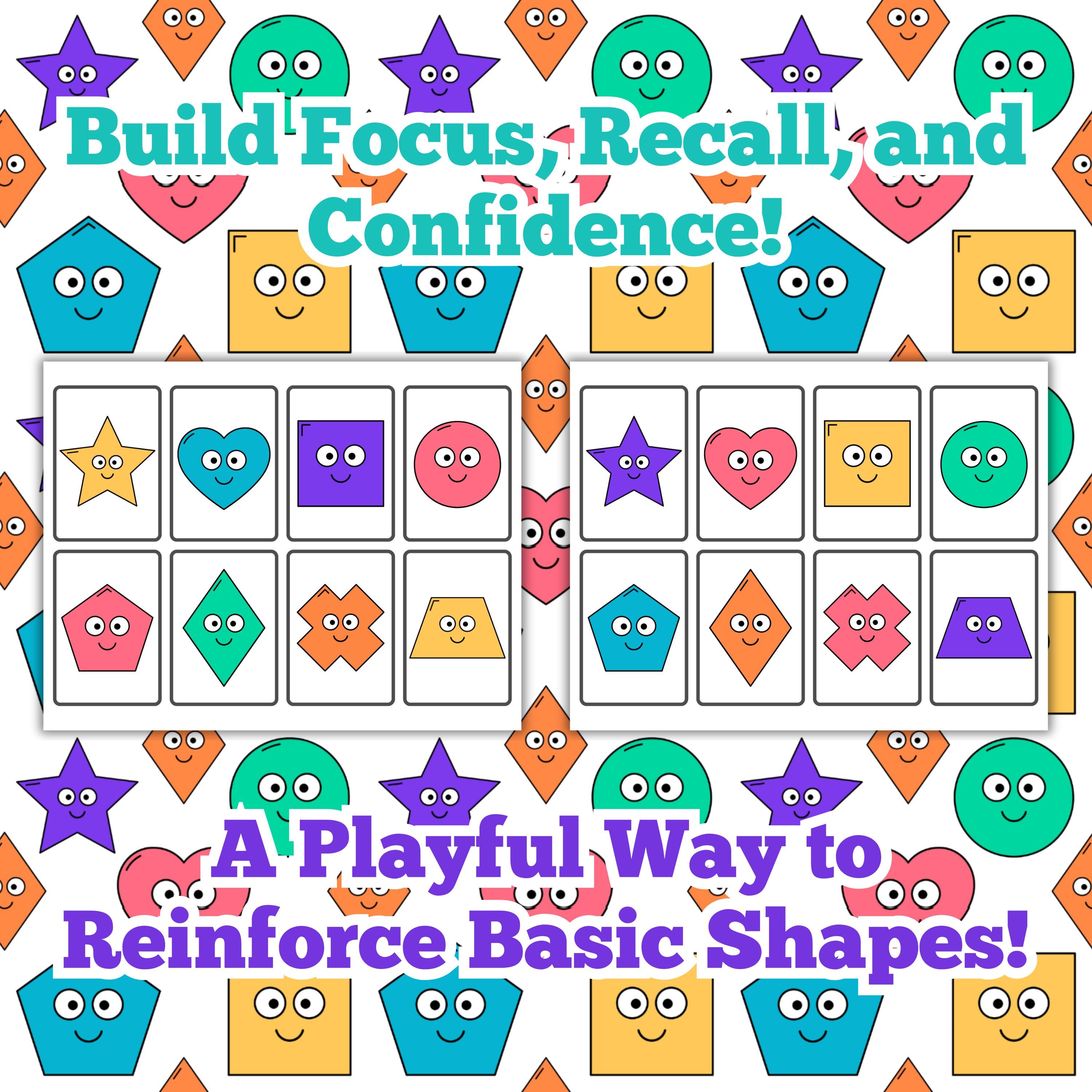 Printable Shapes Memory Game for Kids - Shape Matching Cards ...