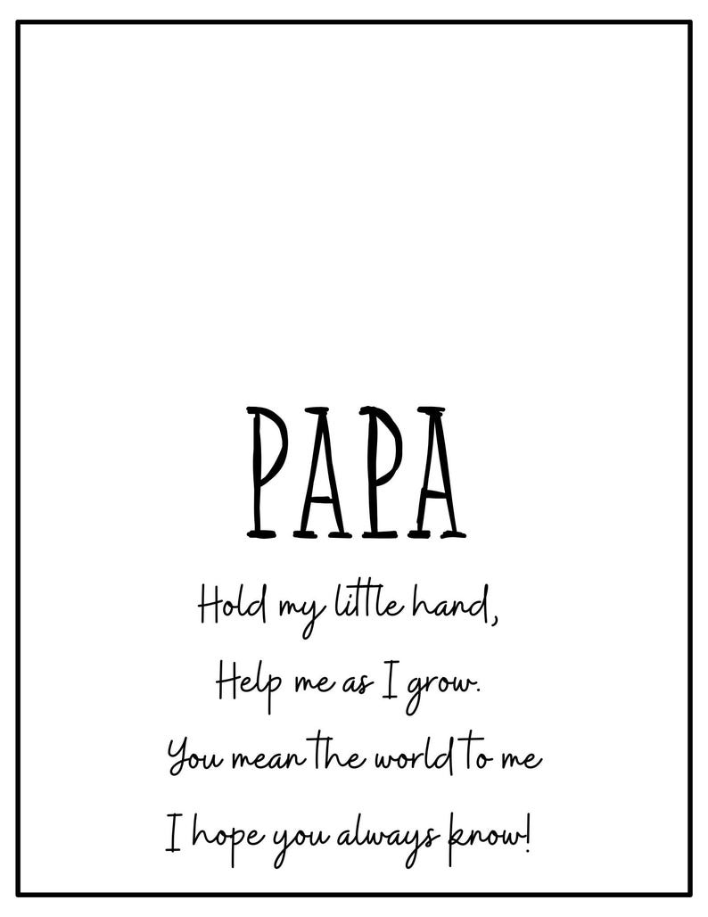 Handprint Papa Printable, Father's Day Art (PDF) - Etsy