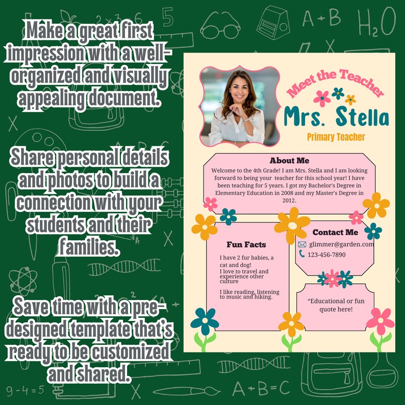 Editable Meet the Teacher Template: Back-to-school Introduction (canva ...