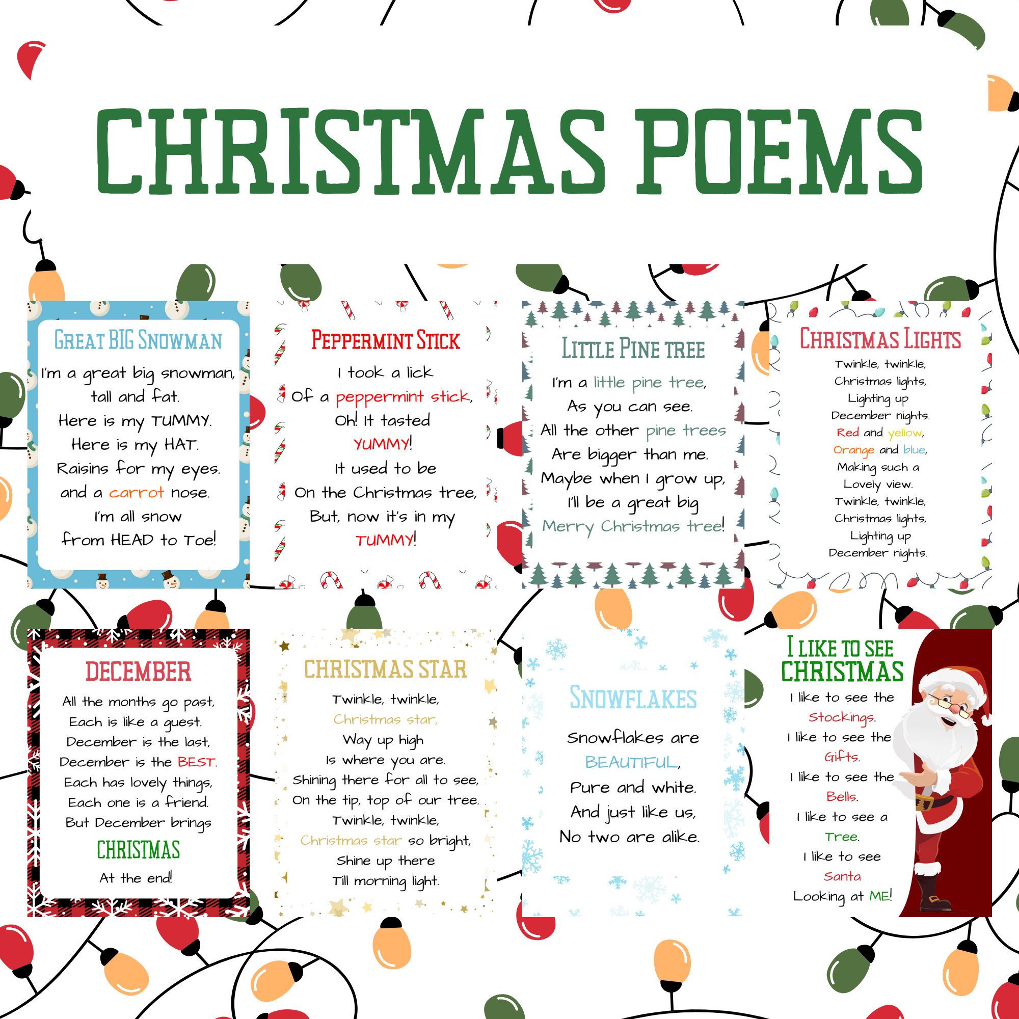 Christmas Poems / Christmas Sing-a-long / Teacher Resources / - Etsy UK